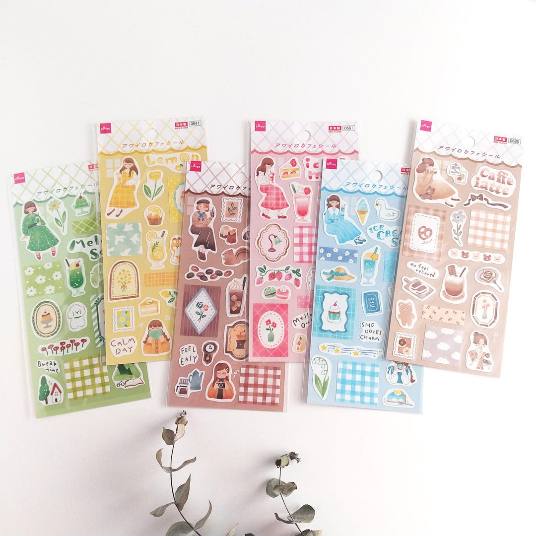 Awairo Cafe Seal From Japan by Daiso Sheet Sticker - Etsy