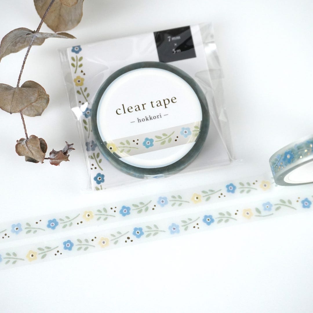 Clear Tape -hokkori Hana2(flower)- Gold Foil Clear Tape by Mind Wave ...