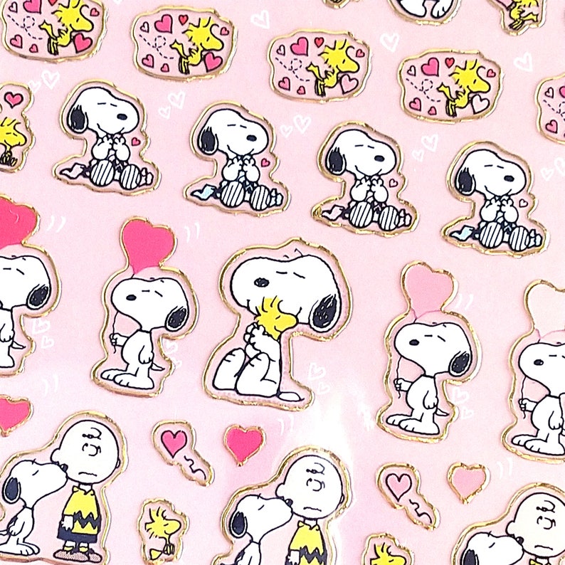 Snoopy lave Pink Mini Sticker hallmark - Etsy