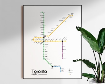 Toronto Subway Map Poster Original Art Print - Etsy