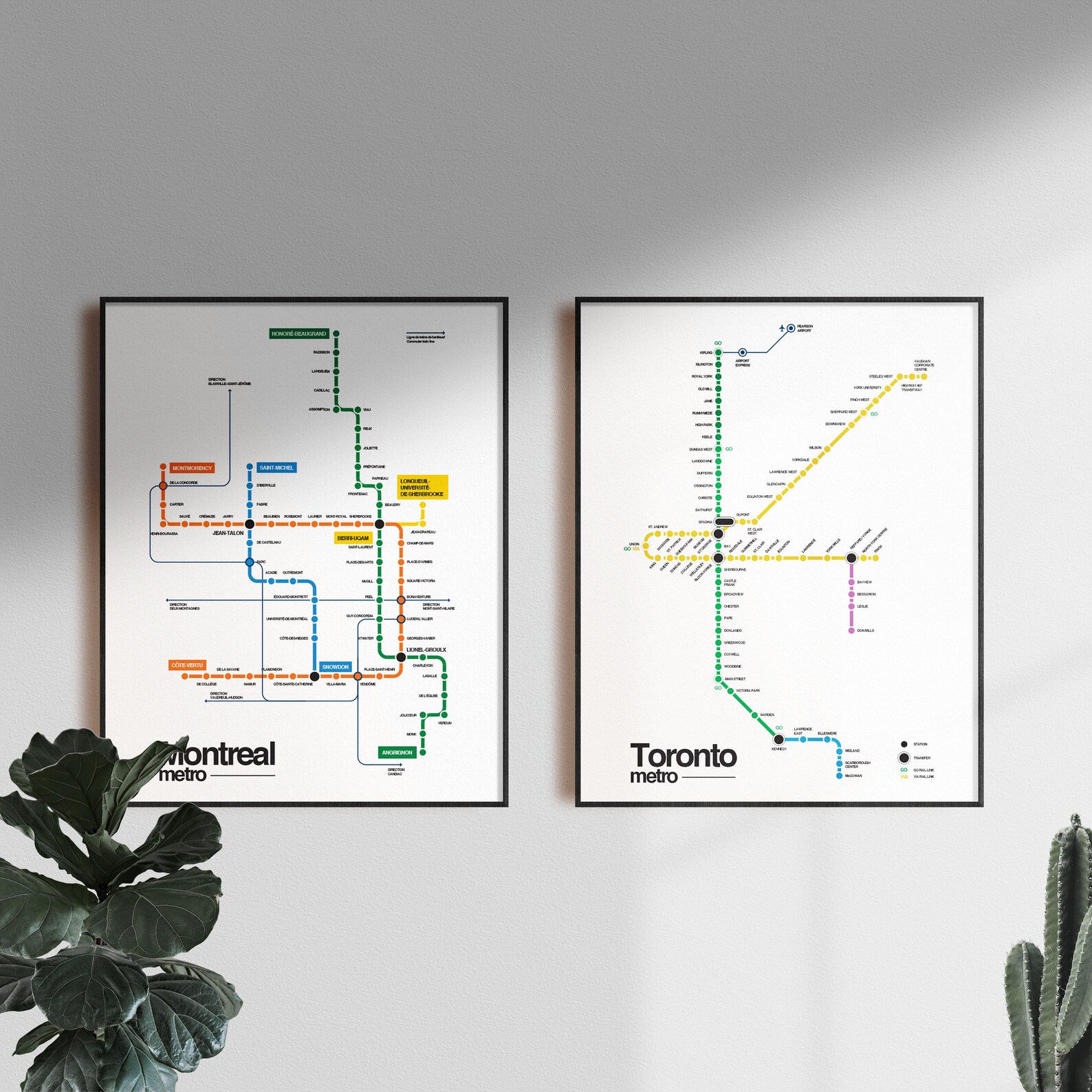 Set of 2 Canada Metro Maps toronto & Montreal Subway | Etsy