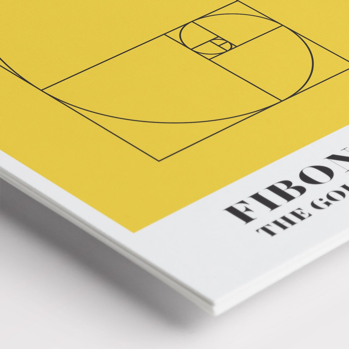 Fibonacci Golden Ratio Yellow Poster Fibonacci Spiral Poster | Etsy