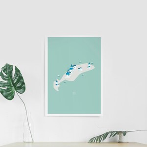 Greek Map of Kos Poster Cos Greece Postcard Prints - Etsy
