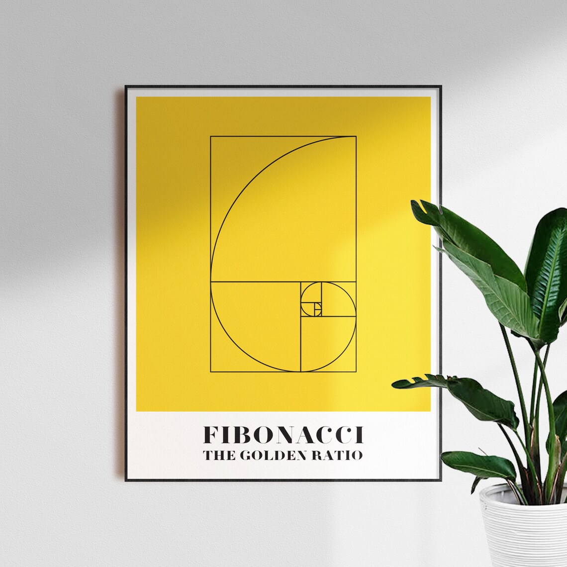 Fibonacci Golden Ratio Yellow Poster Fibonacci Spiral Poster - Etsy