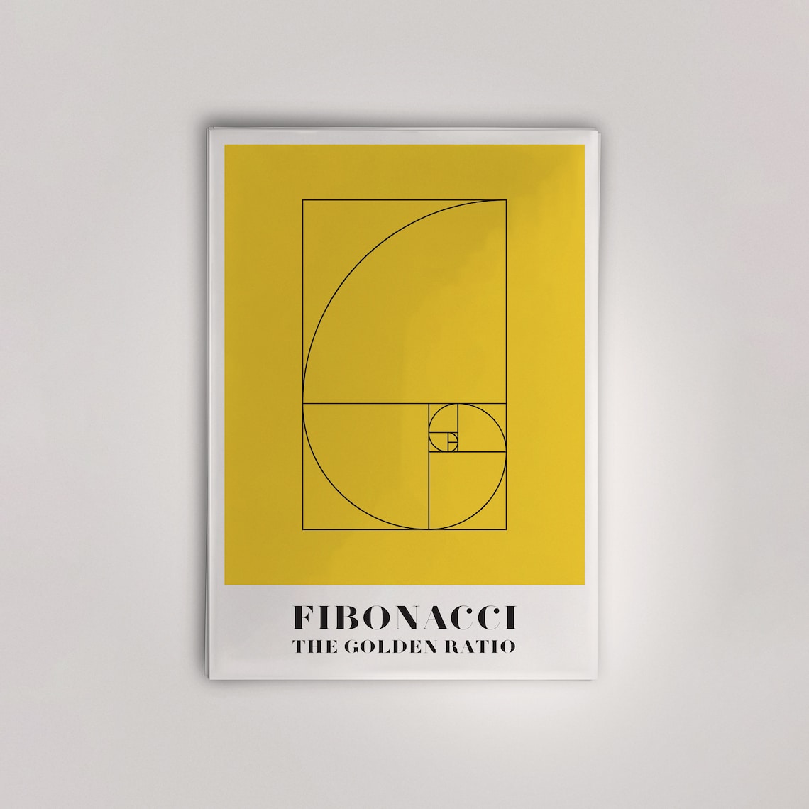 Fibonacci Golden Ratio Yellow Poster Fibonacci Spiral Poster - Etsy