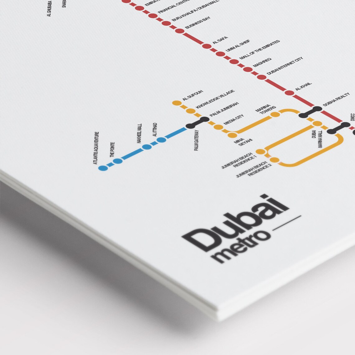 Dubai United Arab Emirates Metro Map Poster Subway Map Decor - Etsy