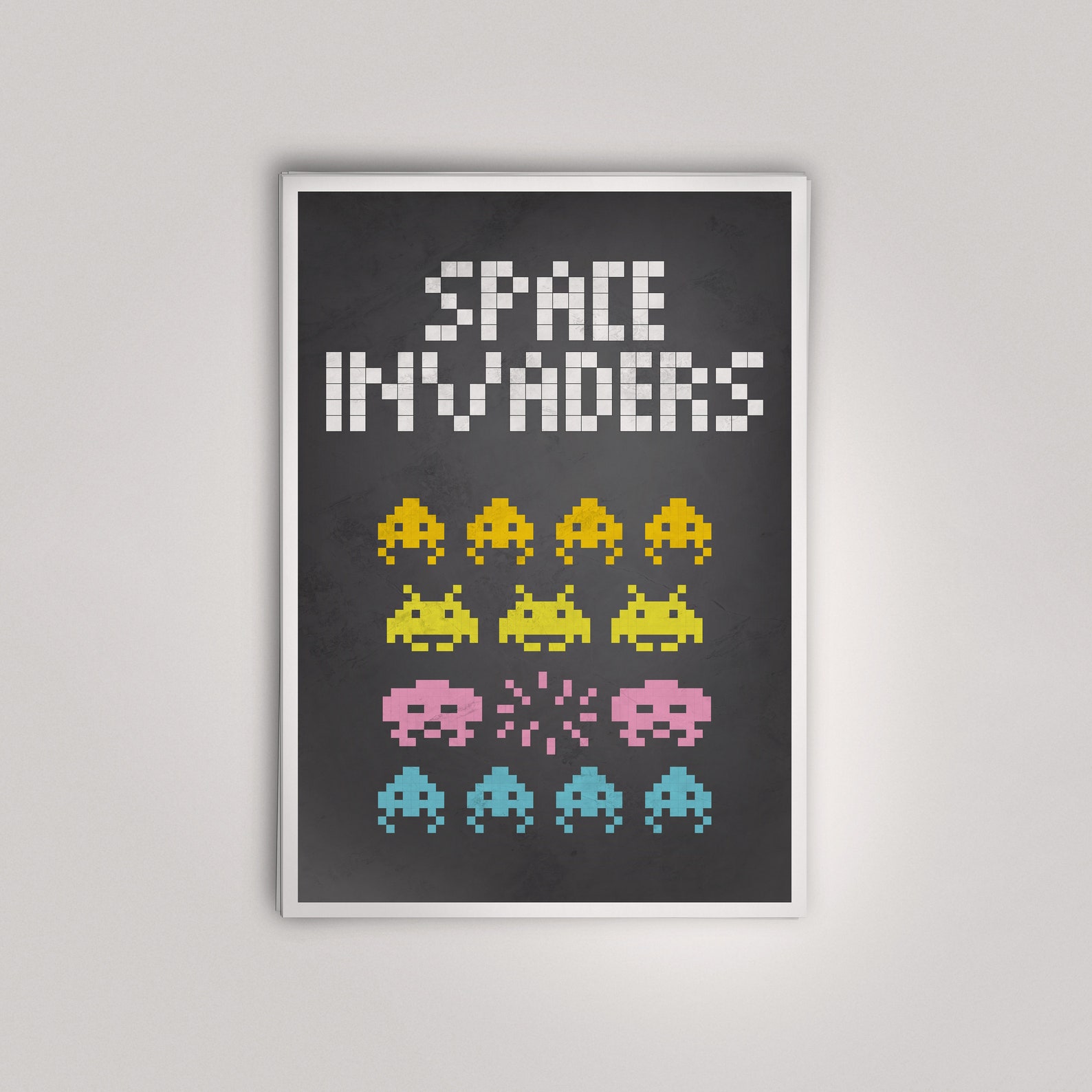 2 Retro Video Game Posters Pac-man Space Invaders Pacman - Etsy