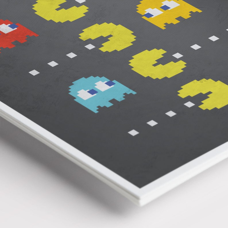 2 Retro Video Game Posters Pac-man Space Invaders Pacman - Etsy