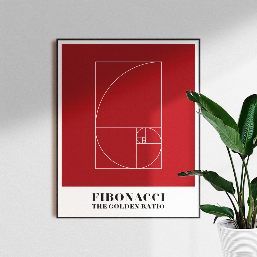 Fibonacci Golden Ratio Poster Fibonacci Spiral Poster Design Fibonacci ...