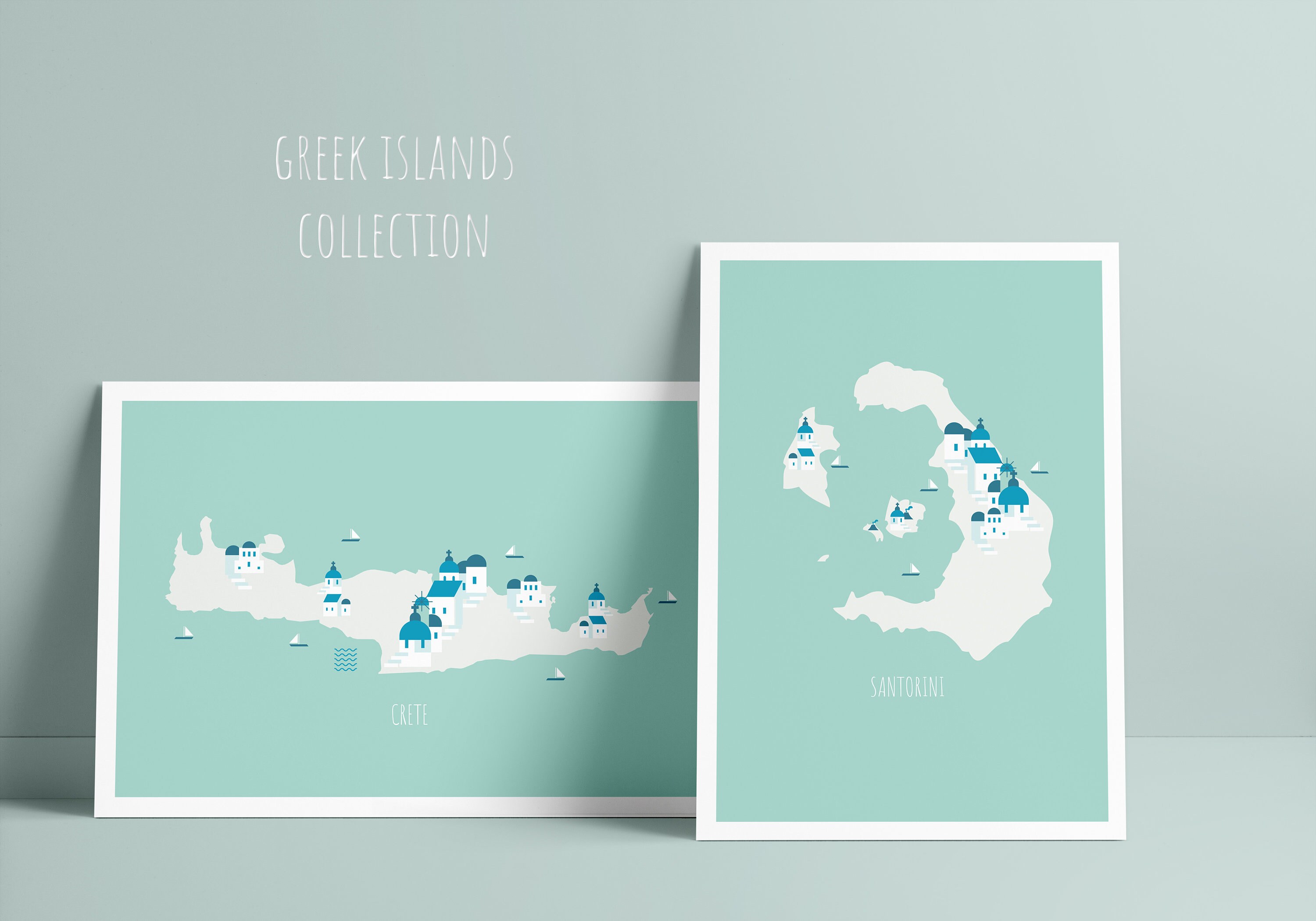 Greek Map of Skopelos Greece Poster Aegean Island Greek Islands Map Art ...