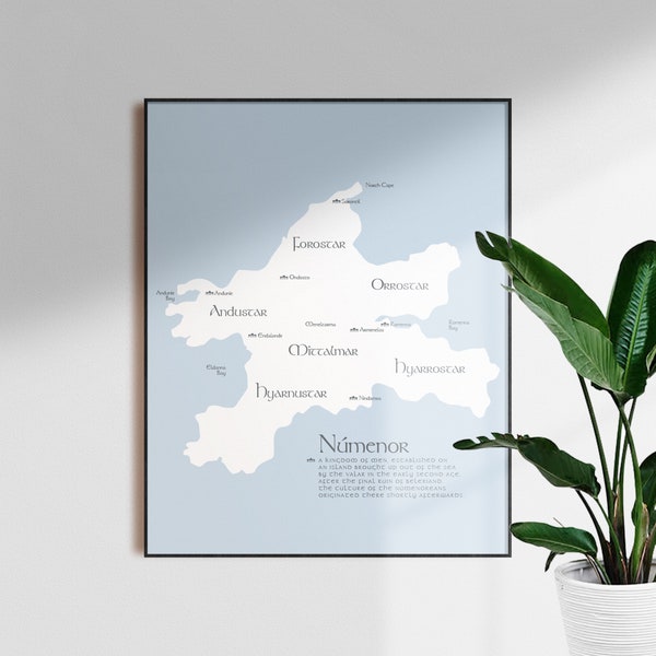 Numenor Map - Etsy
