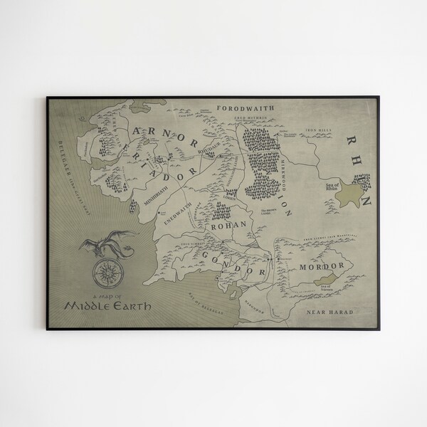 Middle Earth Map - Etsy
