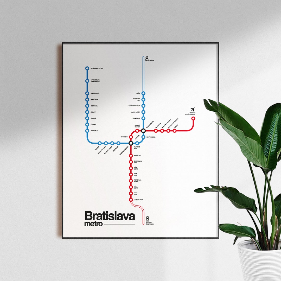Bratislava Slovakia Metro Map Poster Subway Slovakia Map - Etsy