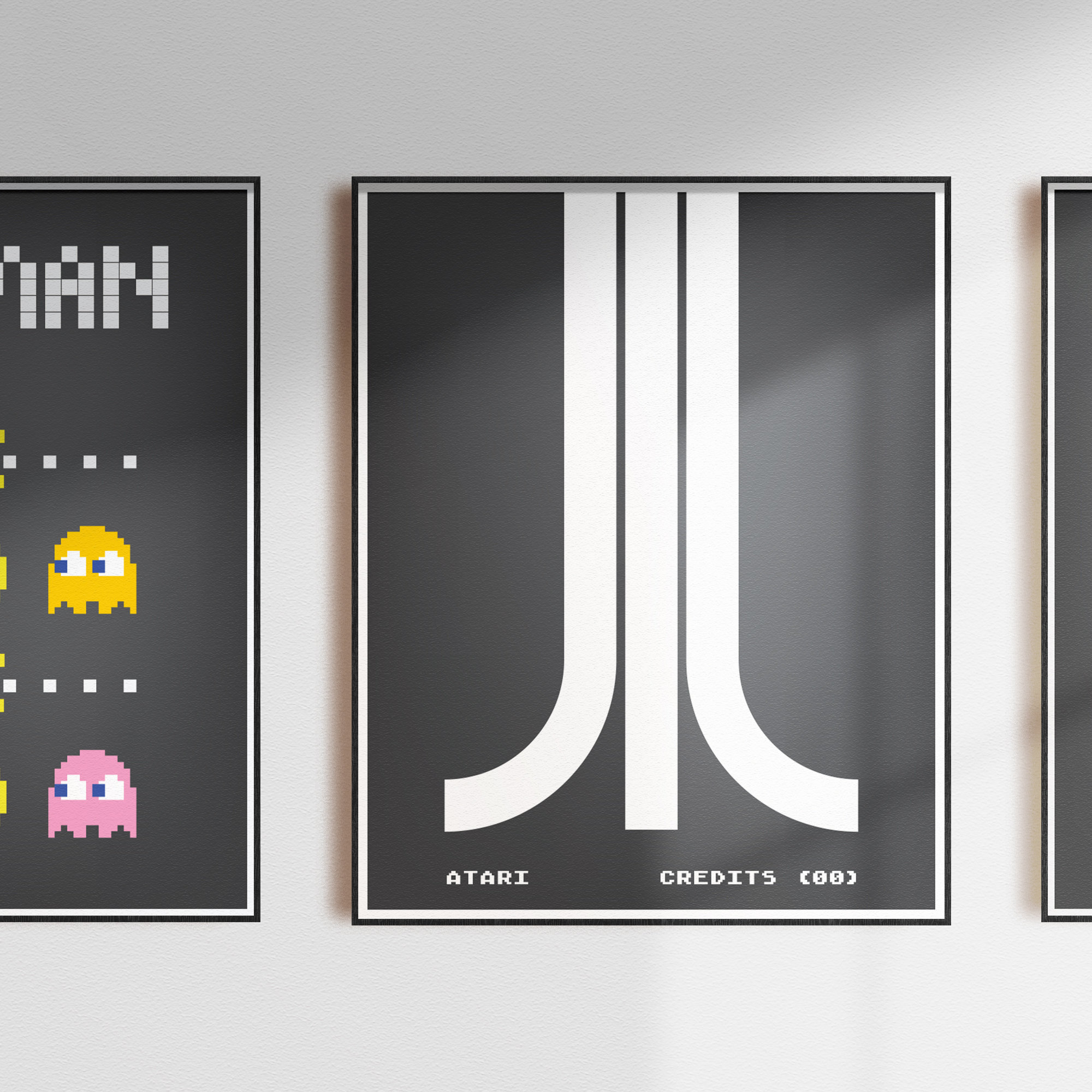 Atari Retro Game Posters Set of 3 Posters Atari-pac-man-space Invaders ...
