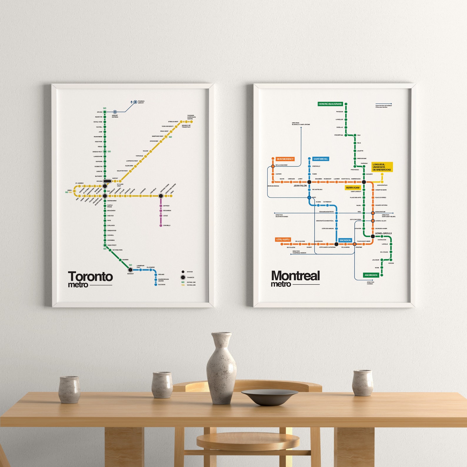 Set of 2 Canada Metro Maps toronto & Montreal Subway | Etsy