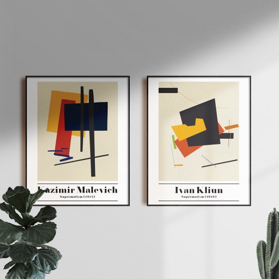 Set of 2 Suprematism Posters Kazimir Malevich & Ivan Kliun | Etsy