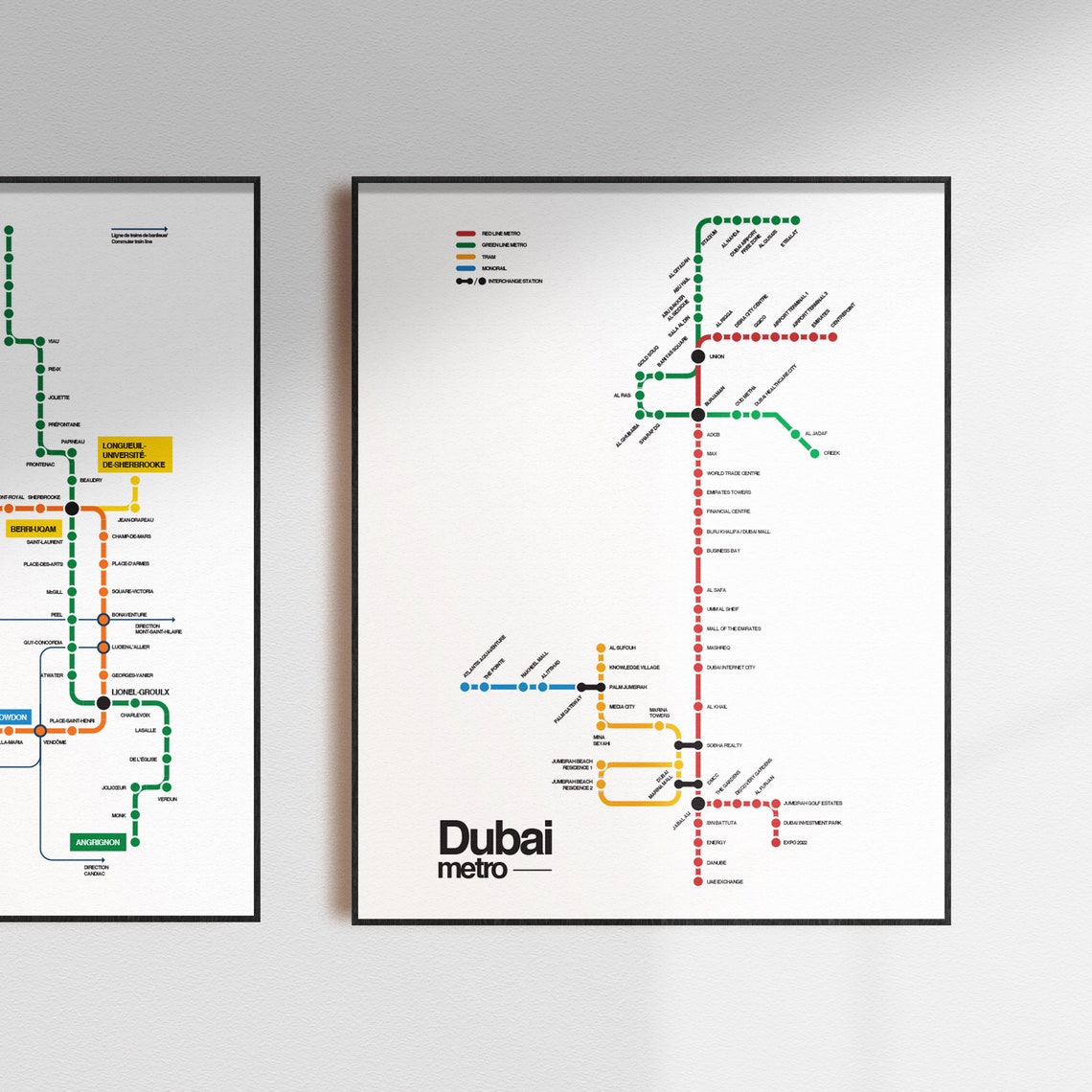 Dubai United Arab Emirates Metro Map Poster Subway Map Decor - Etsy
