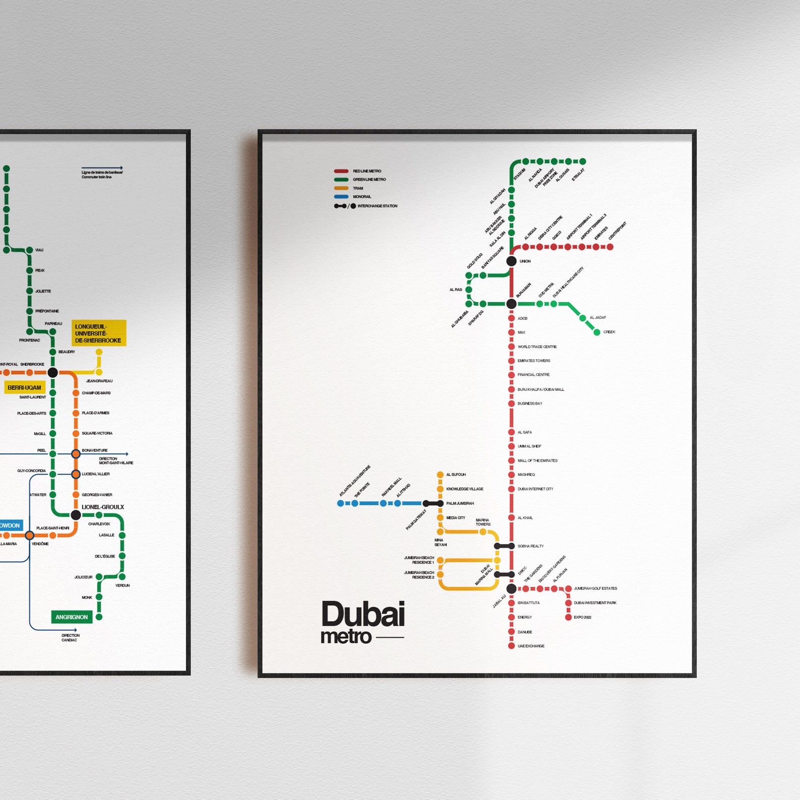 Dubai United Arab Emirates Metro Map Poster Subway Map Decor - Etsy