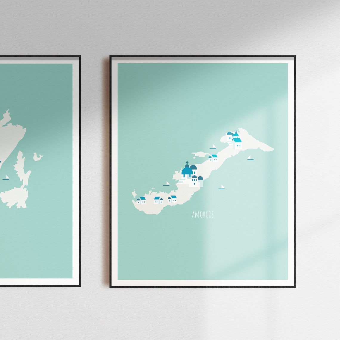 Greek Map of Amorgos Greece Poster Aegean Island Greek - Etsy UK