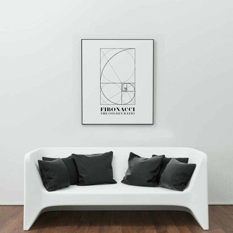Fibonacci Golden Ratio Poster Fibonacci Spiral Wall Art | Etsy