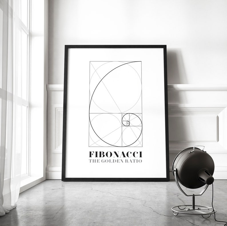 Fibonacci Golden Ratio Poster Fibonacci Spiral Wall Art | Etsy