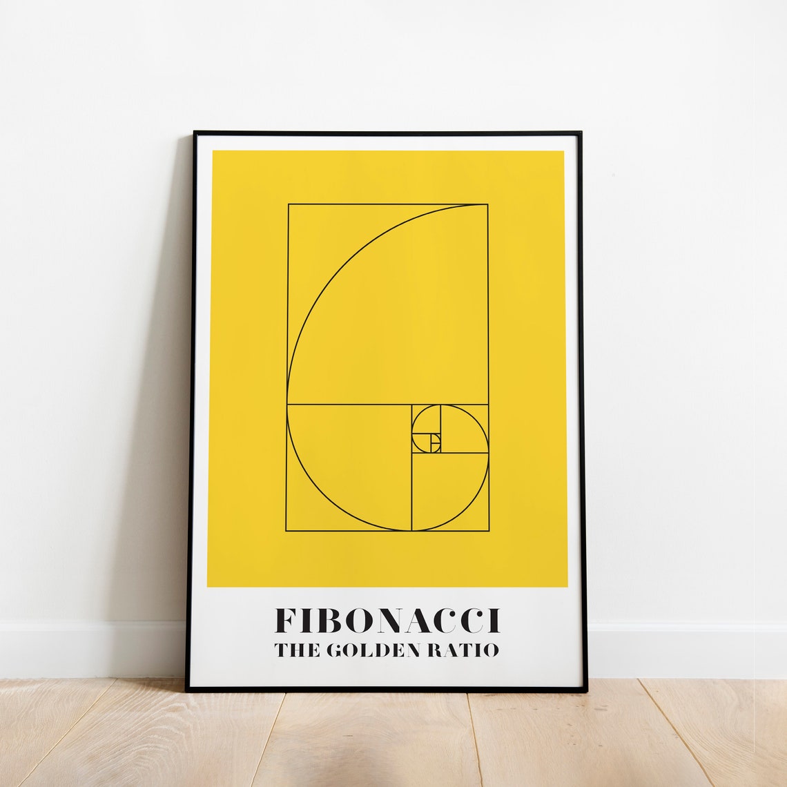 Fibonacci Golden Ratio Yellow Poster Fibonacci Spiral Poster | Etsy