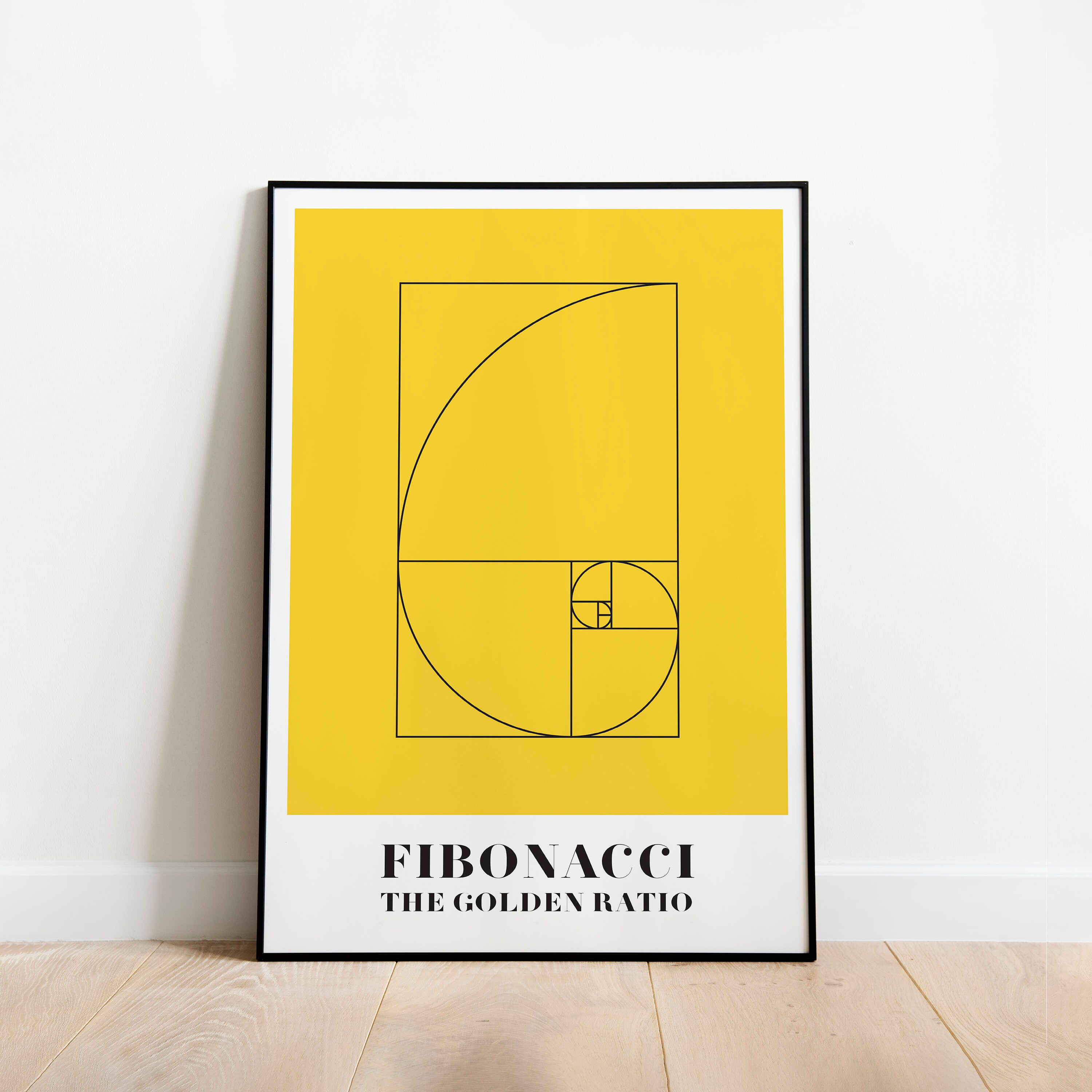 Fibonacci Golden Ratio Yellow Poster Fibonacci Spiral Poster - Etsy
