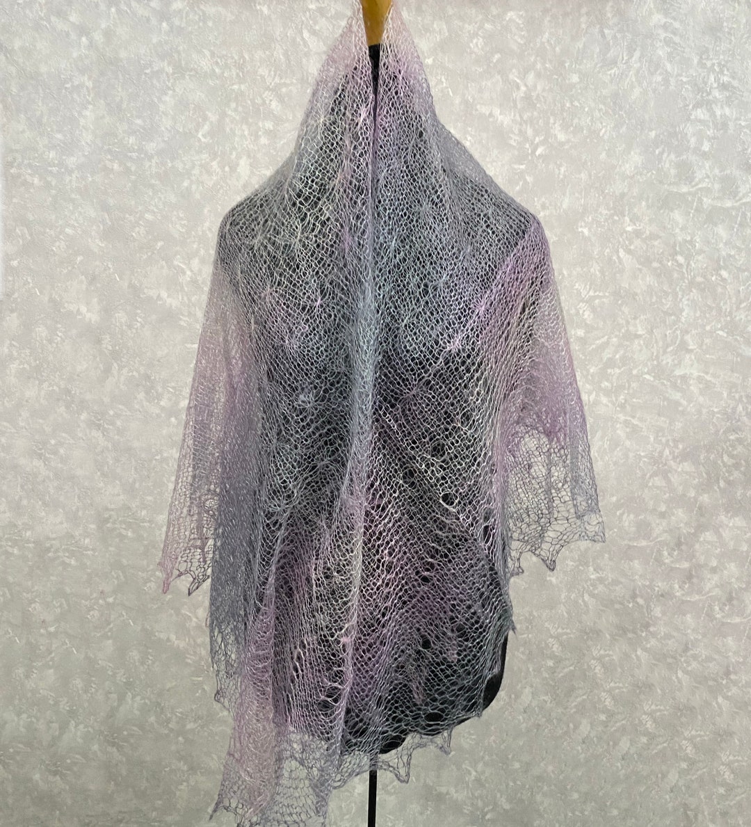 Orenburg Gossamer Goat Down Wool Hand Knitted Shawl, 130 X 130 Cm / 51. ...