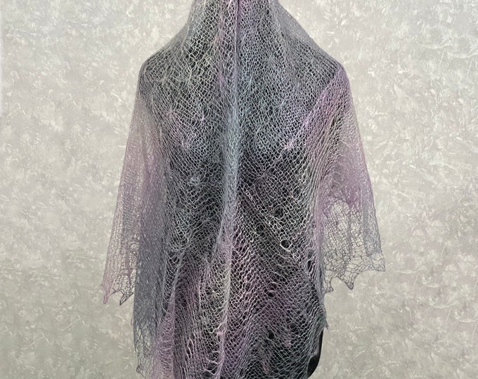 Orenburg Gossamer Goat Down Wool Hand Knitted Shawl, 130 X 130 Cm / 51. ...