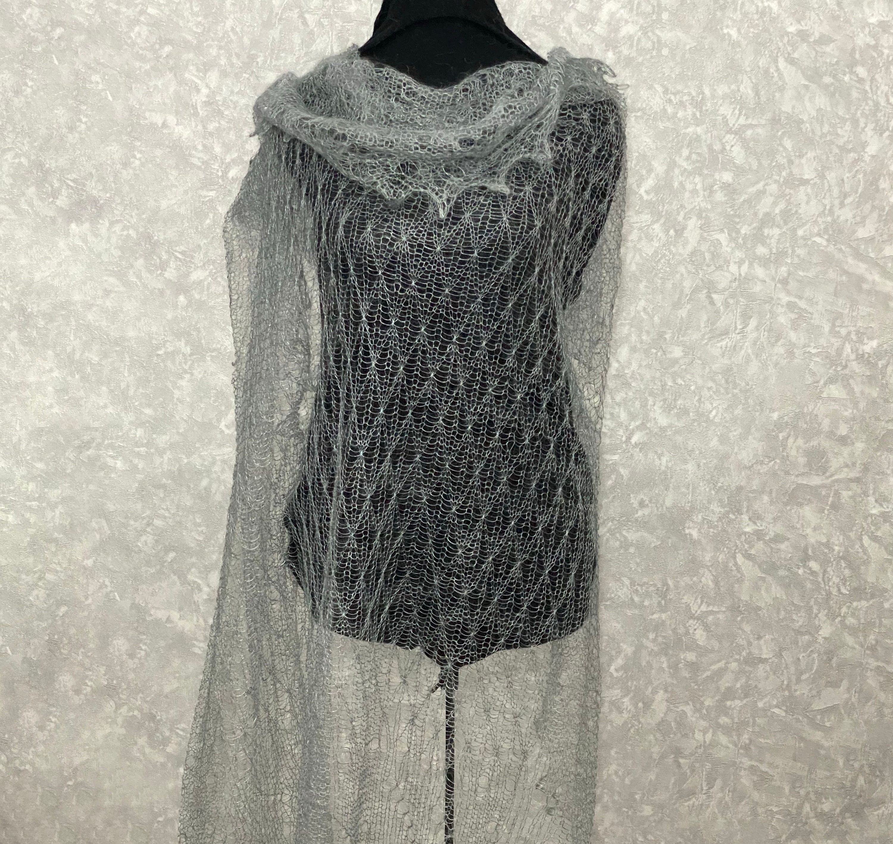Orenburg Grey Gossamer Goat Down Shawl, 135 X 135 Cm / 53.2 X 53.2 Inch ...