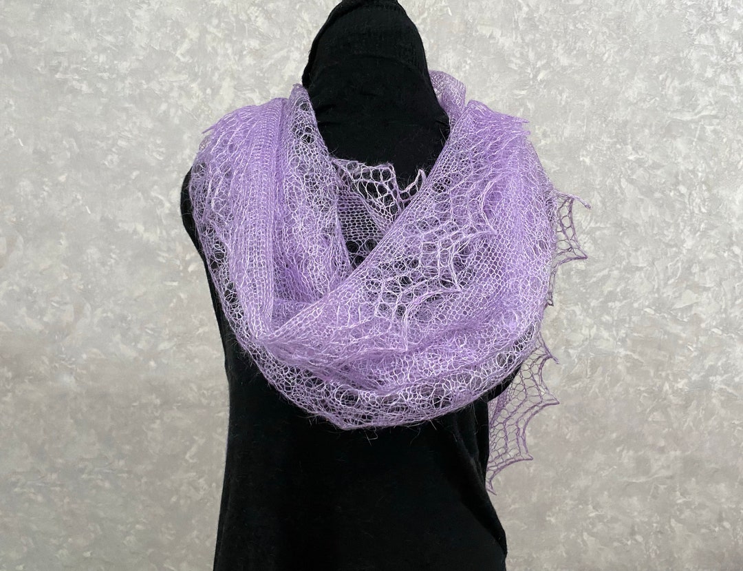 Orenburg Gossamer Handknit Goat Down Shawl Scarf, 31.5 X 71 Inch / 80 X ...
