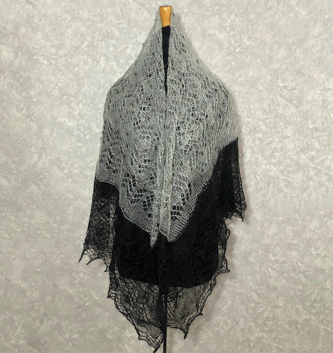 Orenburg Slavic Wool Goat Down Hand Knitted Shawl, 145 X 145 Cm / 57 X ...