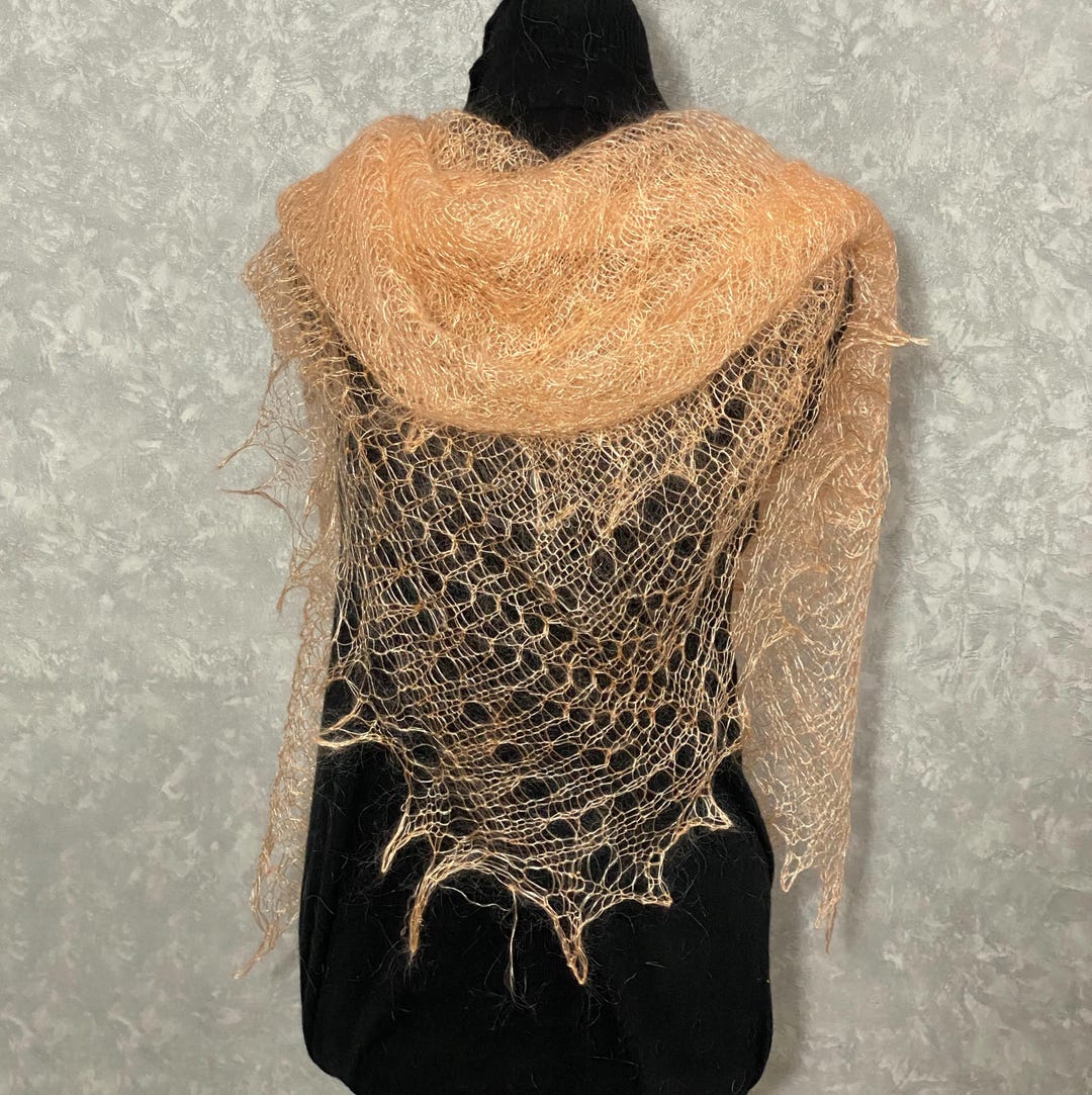 Orenburg Shawl - Slavic Goat Down Lace Head Scarf, 120 X 120 Cm / 47 X ...