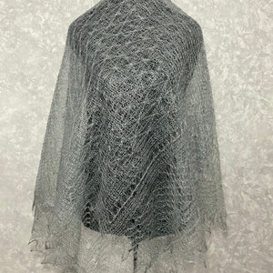 Orenburg Grey Gossamer Goat Down Shawl, 135 X 135 Cm / 53.2 X 53.2 Inch ...