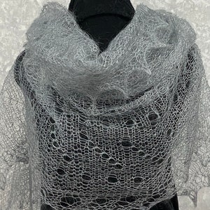 Orenburg Grey Gossamer Goat Down Shawl, 135 X 135 Cm / 53.2 X 53.2 Inch ...