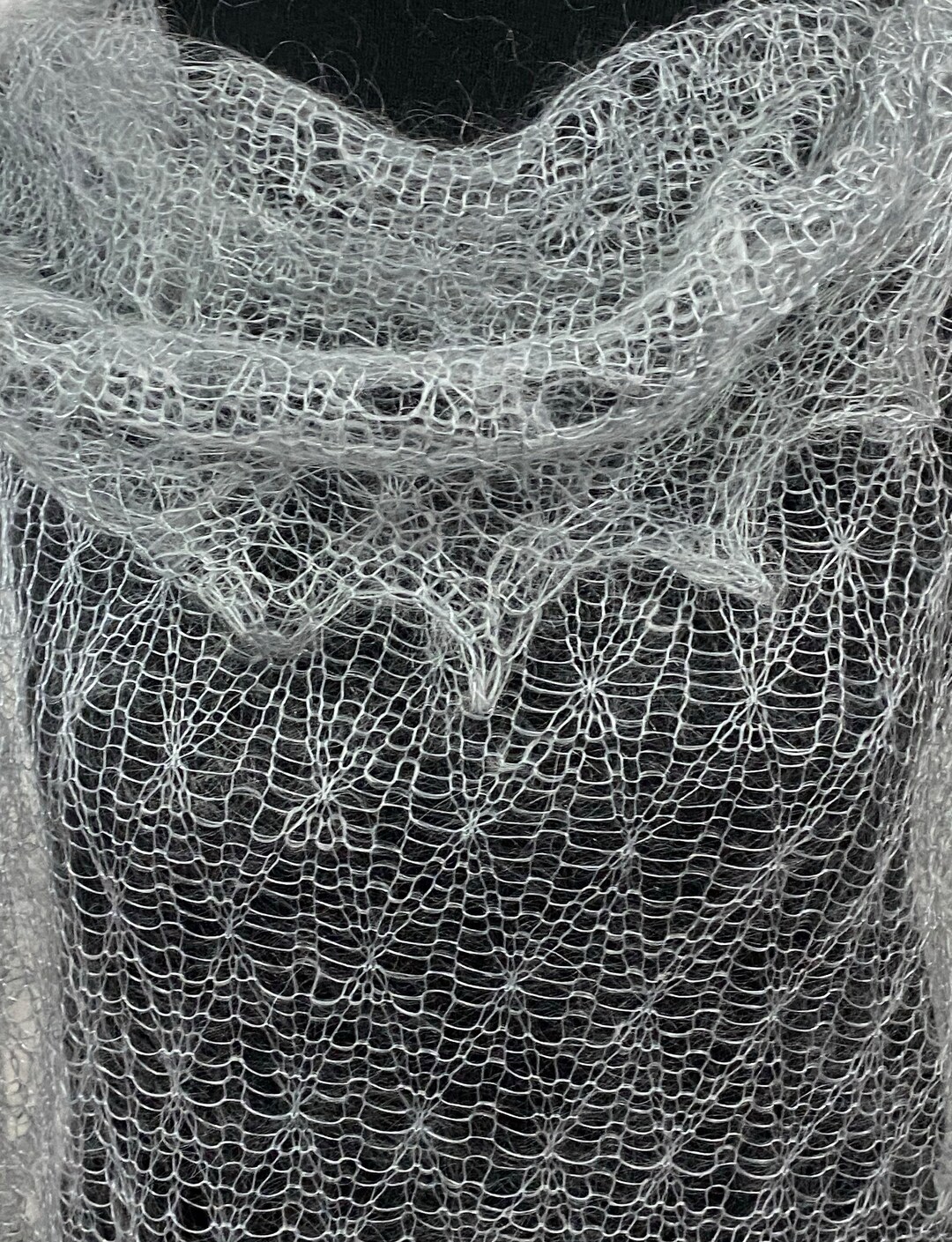 Orenburg Grey Gossamer Goat Down Shawl, 135 X 135 Cm / 53.2 X 53.2 Inch ...