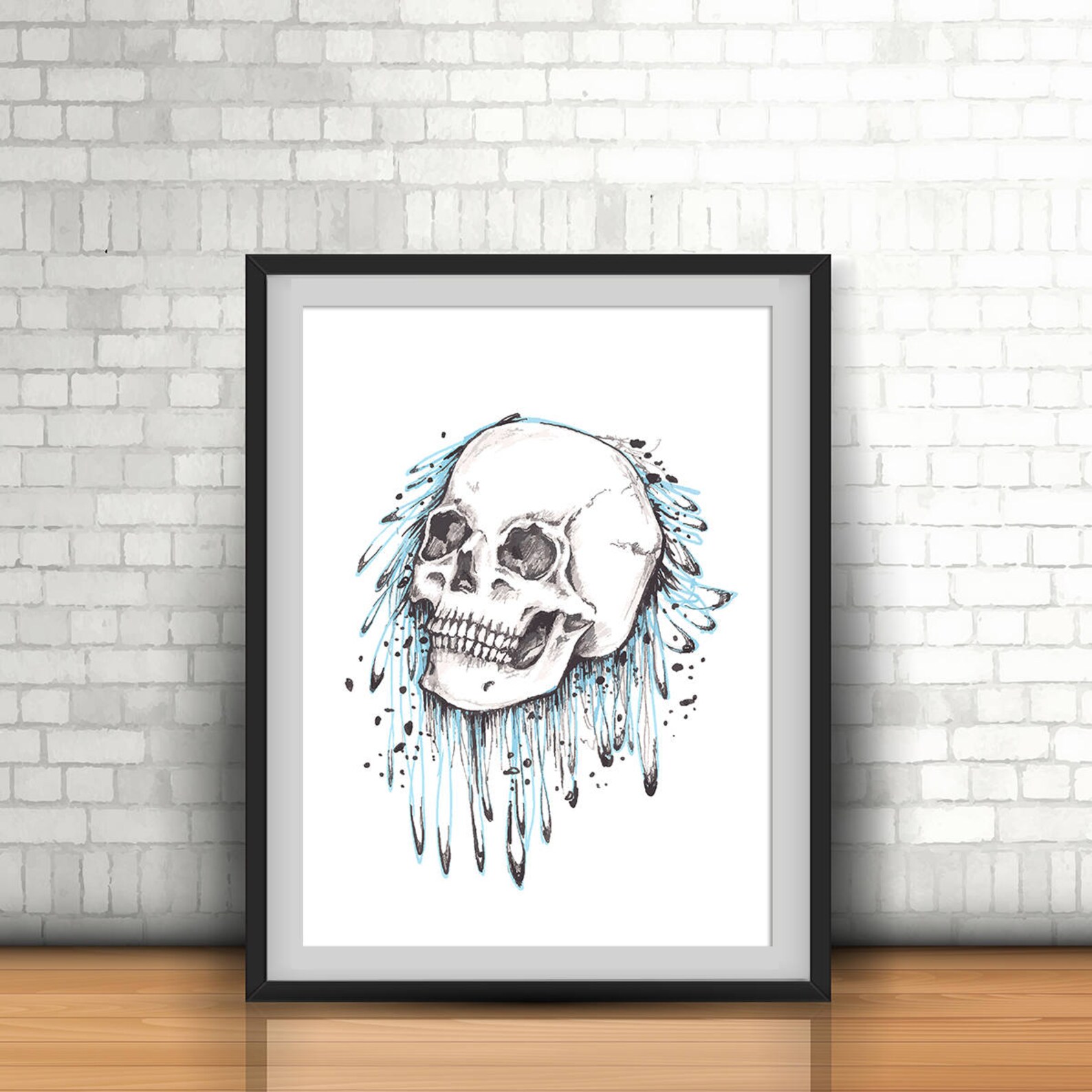 Abstract Skull Digital Painting/ Wall Art/ Poster/ Simple/ - Etsy