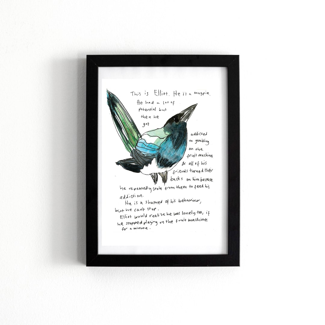 Elliot the Magpie - Birds of Shame - A5 Print - Etsy