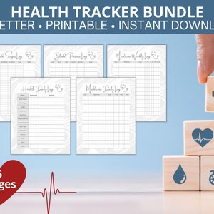 Health Log Bundle Printable PDF Health Planner Blood - Etsy