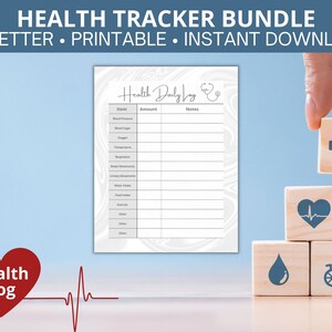 Health Log Bundle Printable PDF Health Planner Blood - Etsy