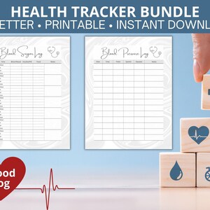 Health Log Bundle Printable PDF Health Planner Blood - Etsy