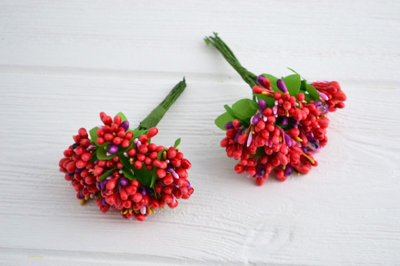 24 Flower Stamens Berry Stems Artificial Flower Decor Fake - Etsy