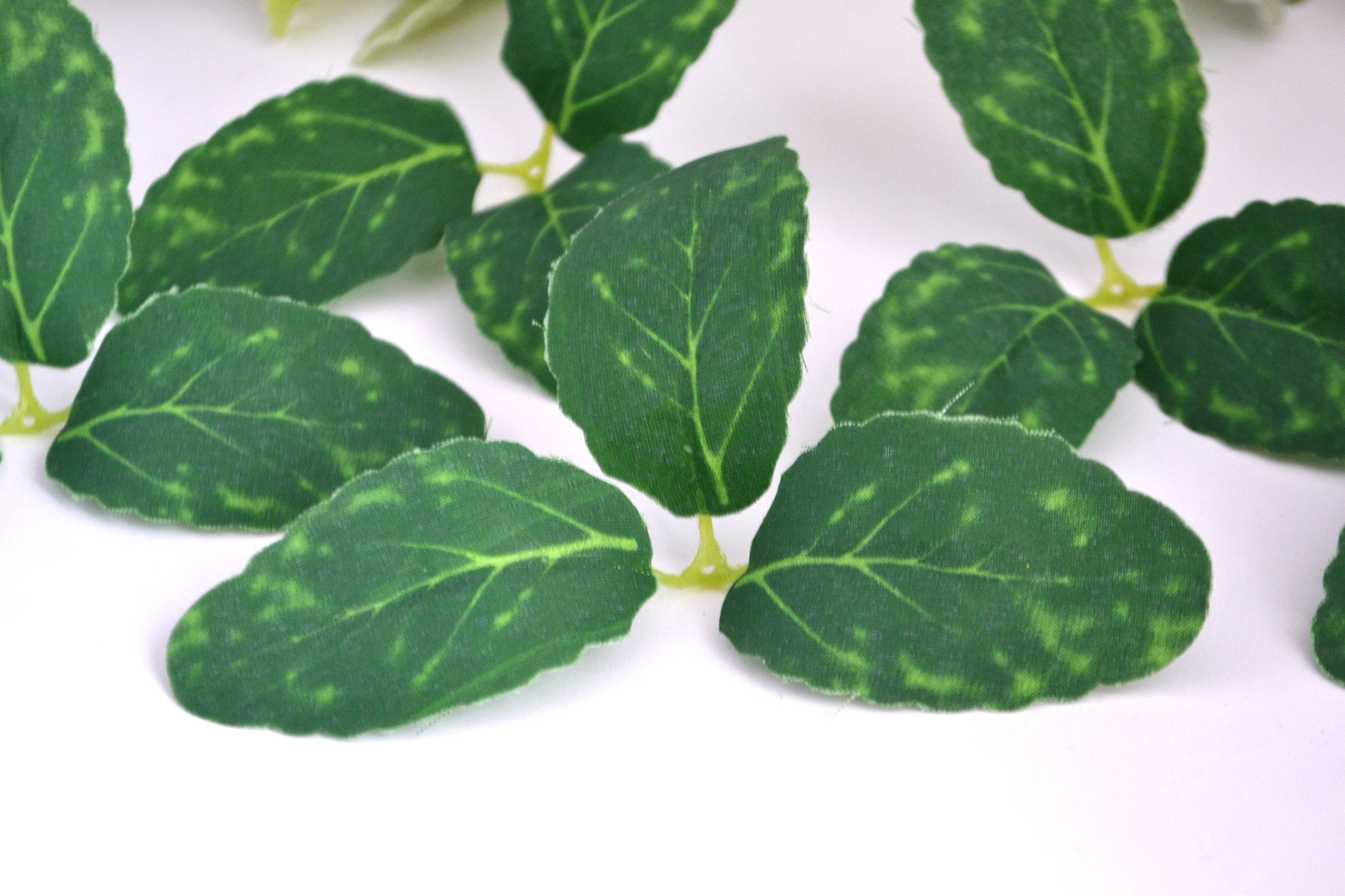 5 pcs triple Artificial leaves Faux green leaves Fake | Etsy