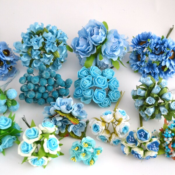 Light Blue Fake Flowers - Etsy