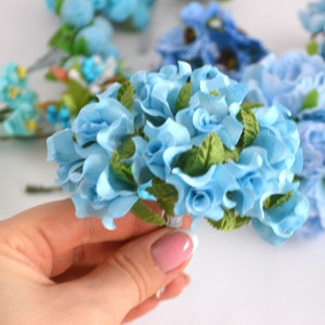 Light Blue Artificial Flowers Set of Mini Bouquets Fake - Etsy
