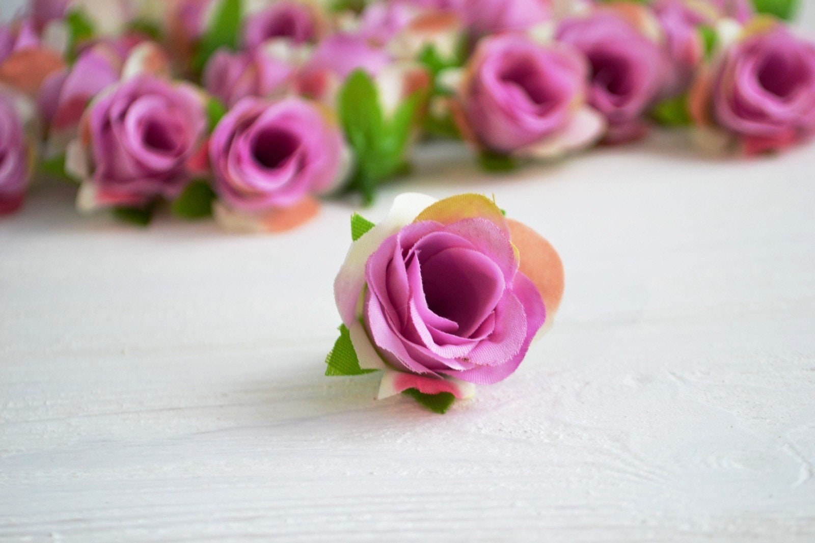 5 Pieces Little Artificial Rose Heads Light Purple Silk Roses - Etsy