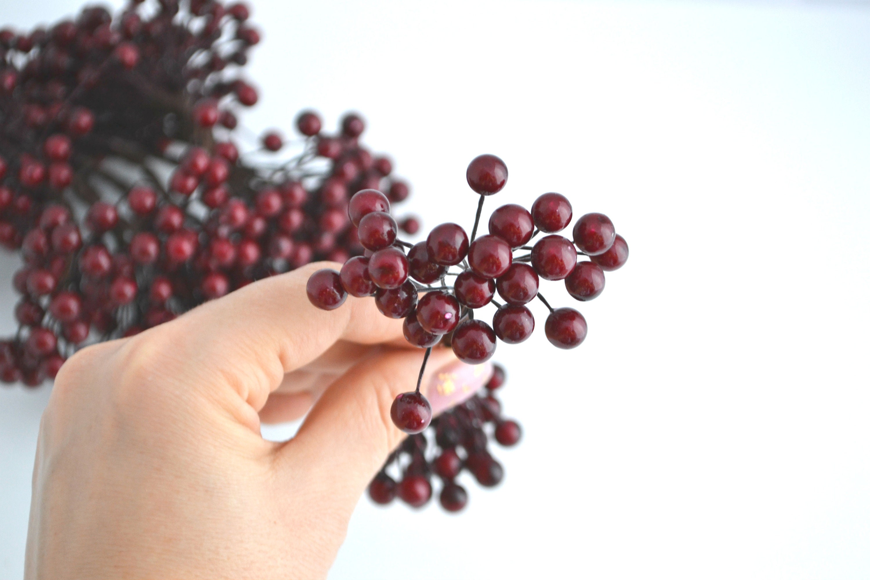 Artificial berry Burgundy berries Faux berry Fake fruits Berry | Etsy