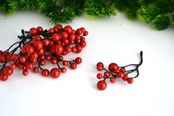 Artificial Red Berries Fake Berries Christmas Berry Faux | Etsy