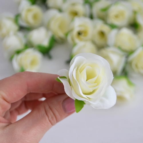 Artificial Small Roses Ivory/pink Flowers Fake Rose Faux - Etsy