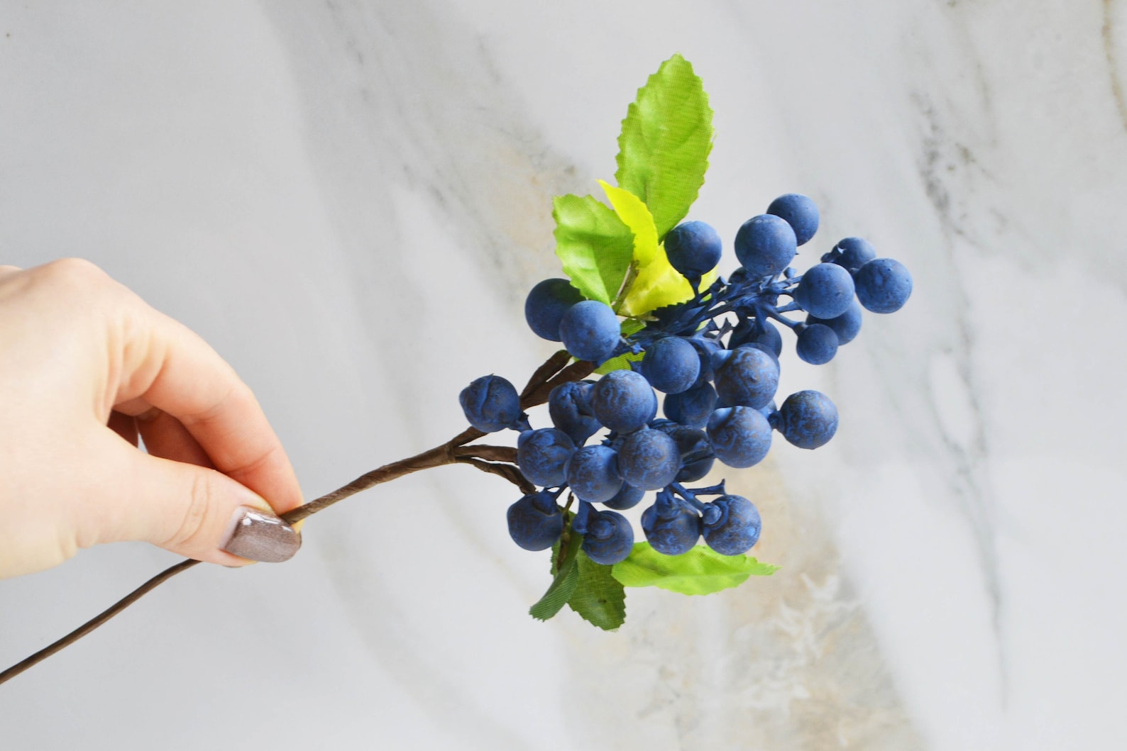 Blue Artificial Berries Faux Fruit Berry Stems Berry Decor Craft Floral ...